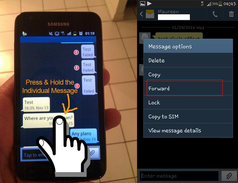 How To Forward Delete And Share SMS Messages On Android Samsung Galaxy 