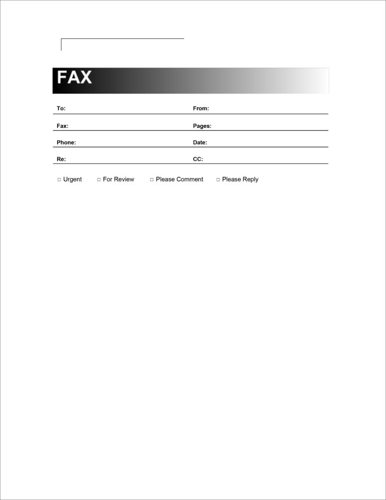 20 Free Printable Fax Cover Sheets And Templates
