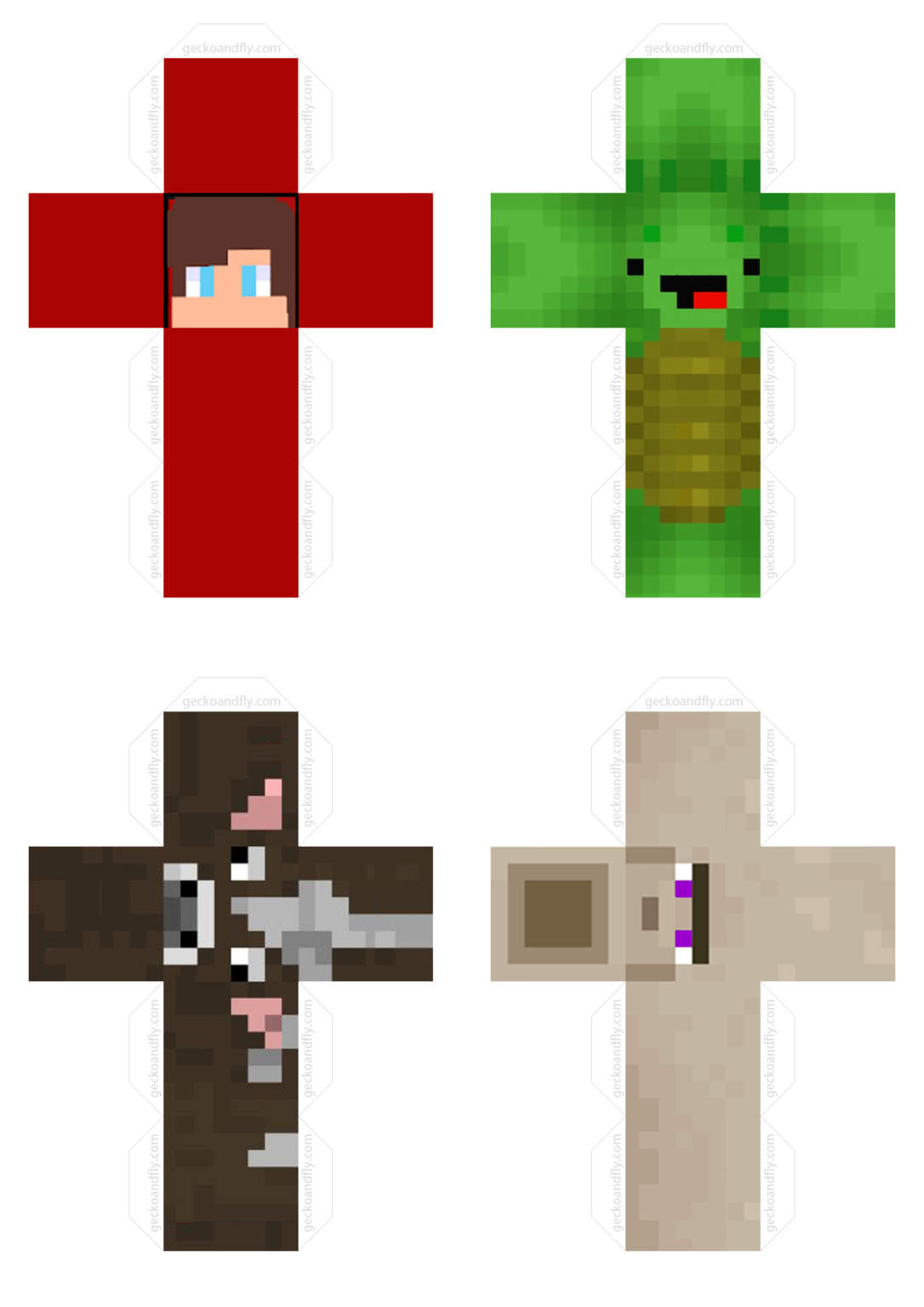 Free 24 Printable DIY Minecraft Cube Papercraft Templates