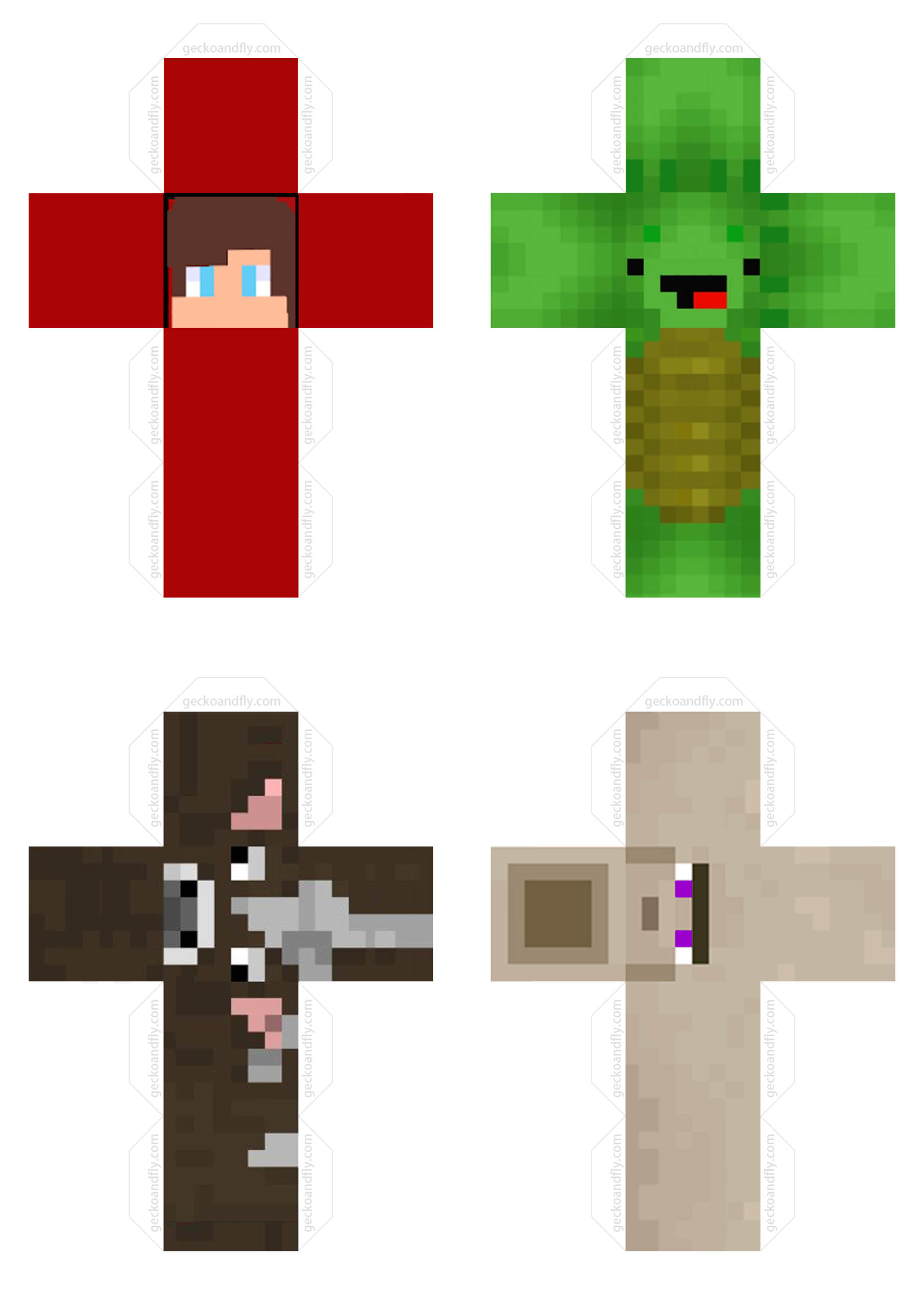 Free 24 Printable DIY Minecraft Cube Papercraft Templates