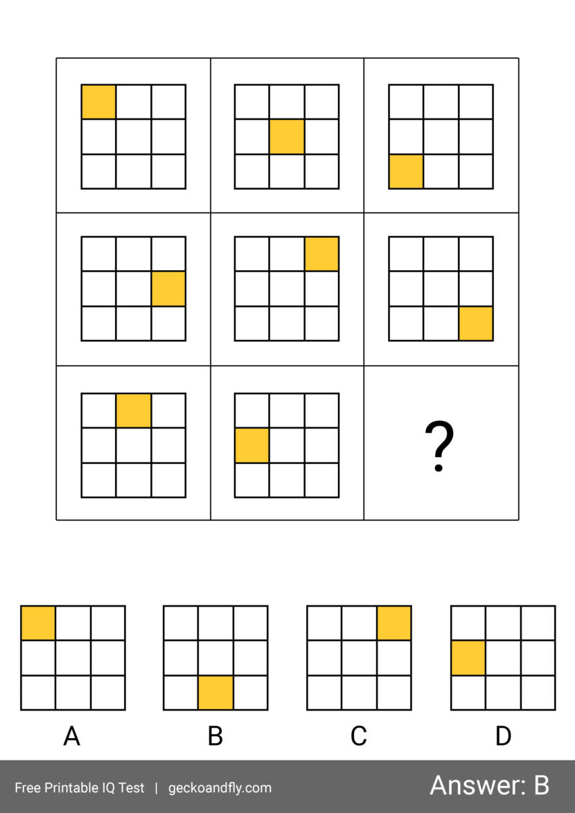60 Free Printable IQ Test For Kids From 5 to 16 years old [ Part 1 ]
