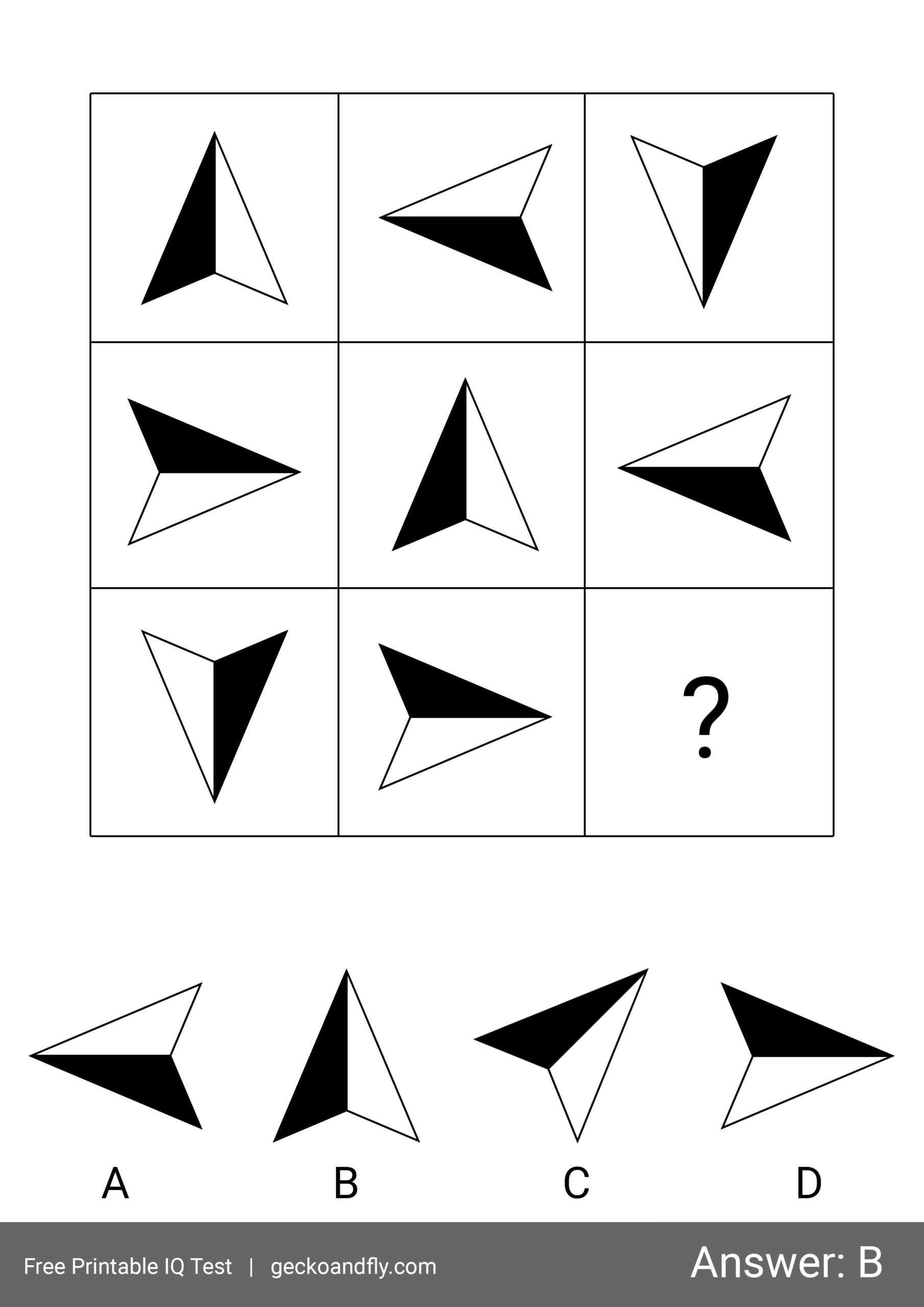 60 Free Printable IQ Test For Kids From 5 to 16 years old [ Part 2 ]