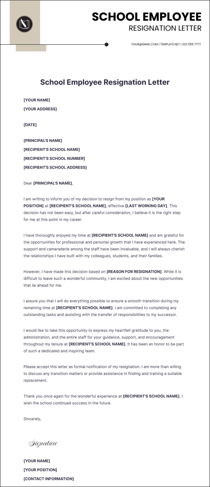 23 Free Editable Simple Resignation Letter Templates