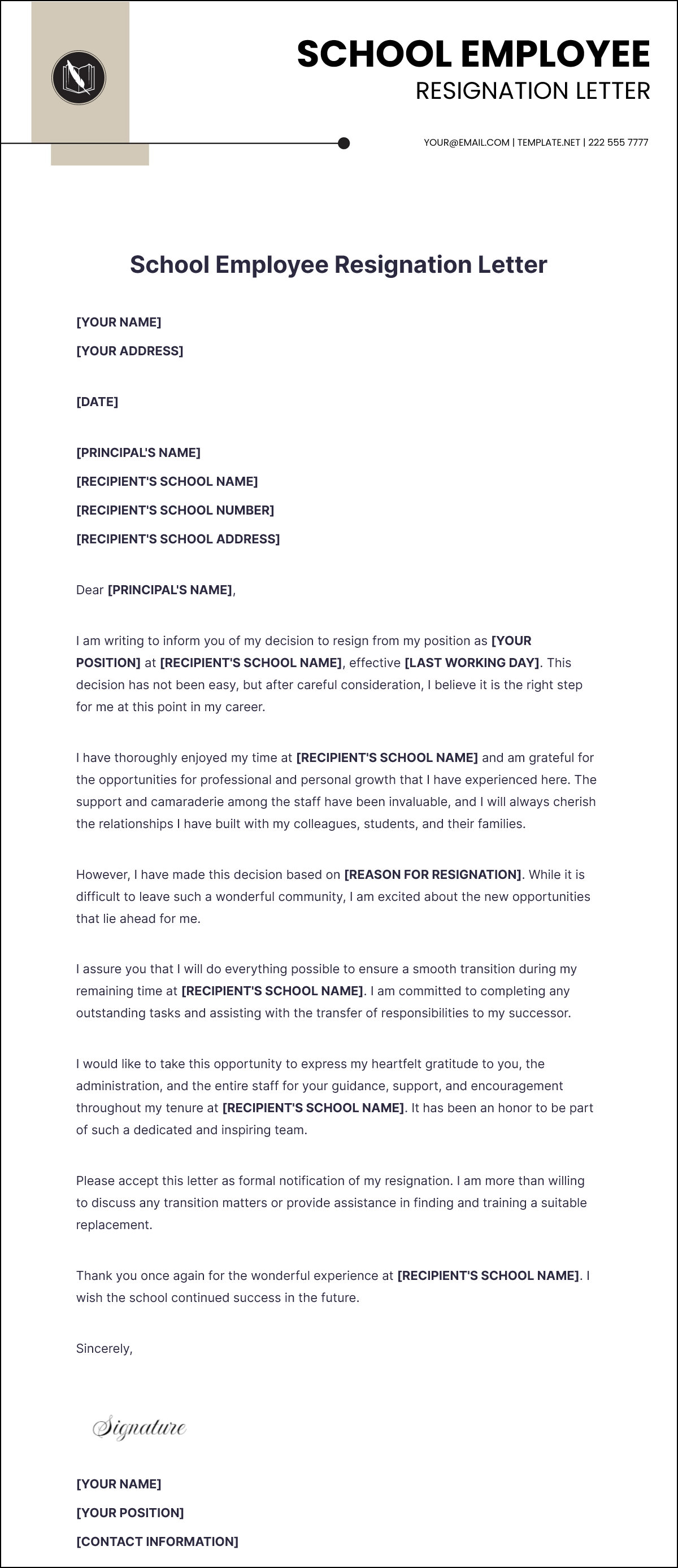 23 Free Editable Simple Resignation Letter Templates