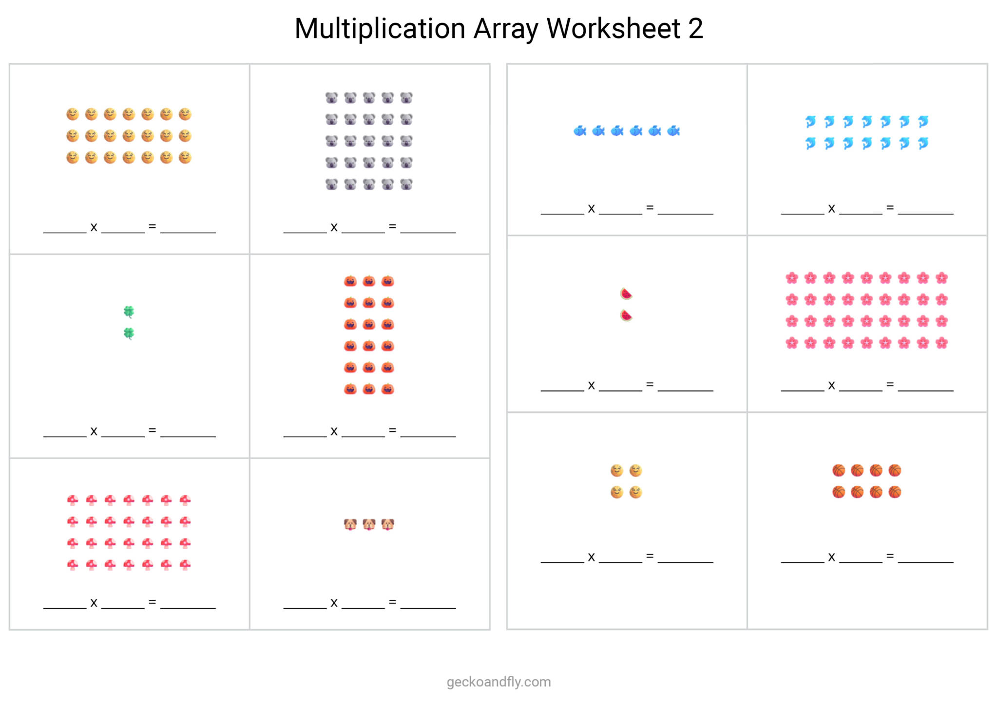 20+ Free Printable Multiplication 1-12 Worksheets, With Arrays and Tables