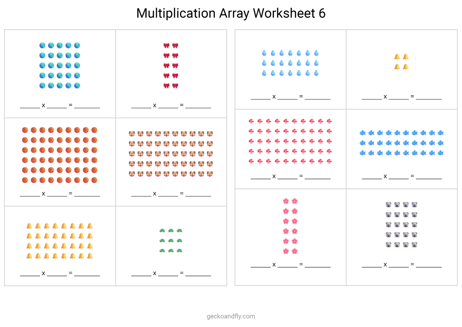 20+ Free Printable Multiplication 1-12 Worksheets, With Arrays and Tables