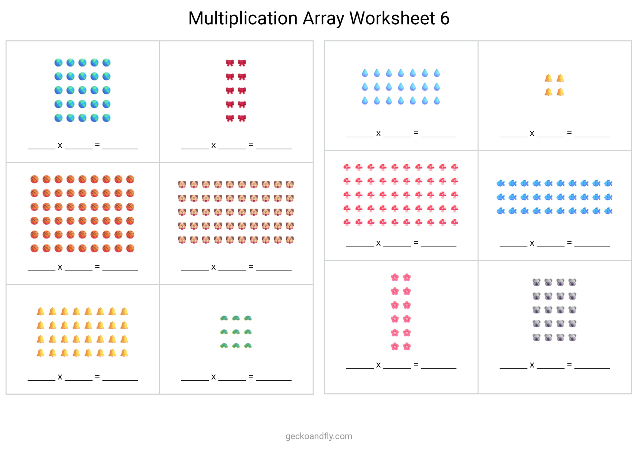 20+ Free Printable Multiplication 1-12 Worksheets, With Arrays and Tables